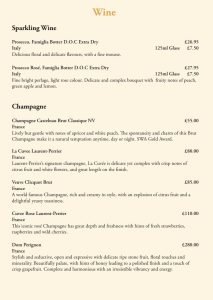Drinks Menu – Zeytin